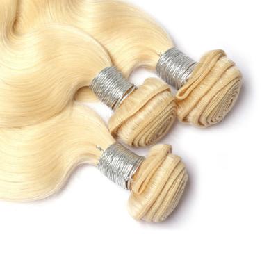 China 613 Blonde Color Virgin Human Hair Weft Weave With No Tangle No Shedding for sale