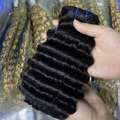 China Wholesale 100% Virgin Cuticle Aligned Cheap Natural Black Deep Wave Unprocessed Raw Brazilian Human Hair Bundles for sale