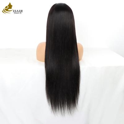 China Vendors Wholesale 6*6 Frontal Lace Virgin Human Hair Natural Black Straight Wigs With Anti-Slip Strips for sale