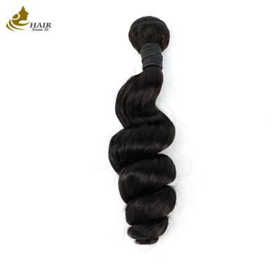 China Virgin Hair Weave Weft Brazilian Human Hair Bundles Loose Deep Natural Black Wave Bundles for sale