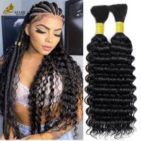 China 8-30 Inches Virgin Human Hair Bulk Deep Wave Bulk Human Hair For Braiding for sale