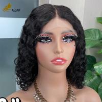 China 12 Inch Glueless 5*5 Front Lace Human Hair Wig Water Wave Glueless Silk Top Full Lace Wig for sale