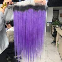 China T1b/Purple 100% Virgin Human Straight Hair 13*6 Human Hair Lace Closure for sale