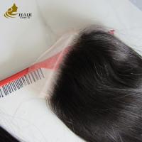China Transparent 4*4 Lace 20 Inch Natural Black Straight Human Hair Lace Closure for sale