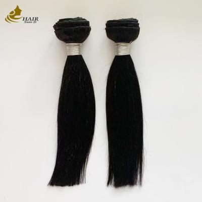 China 10inch Virgin Human Hair Natural Black Straight Hair Bundles With 10inch HD 2*6 Hair Closure for sale