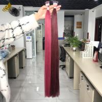 China Wholesale Cuticle Aligned I Tip Human Hair Extensions Burg And 99J Color Straight Hair Extensions for sale
