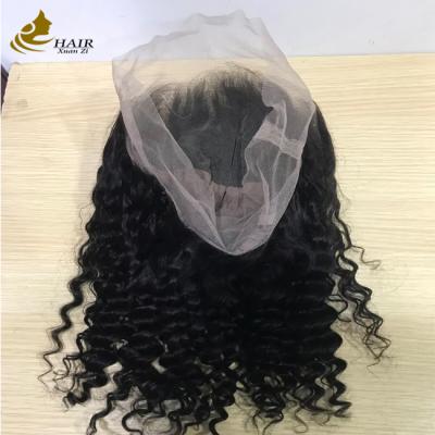 China Factory Supplied 18inch Human Hair Lace Wig Natural Black Curl Full Lace Wig for sale