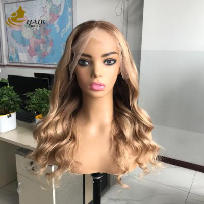 China Factory Price 100% Virgin Peruvian T4/27# Color 13*4 Front Lace Human Hair Lace Wig for sale