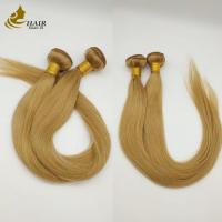 China 30inch 27# Brown Color Straight Virgin Human Hair Bundles Brazilian Cuticle Aligned Hair Bundles for sale