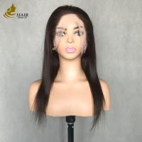 China 130% Density 18inch Bone Straight 3# Full Lace Human Hair Lace Wig for sale