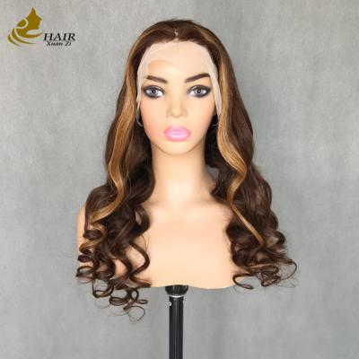 China Factory Wholesale High Quality Customized Super Low Price Wholesale Front Lace Wig Highlight Piano Color Real Wig for sale