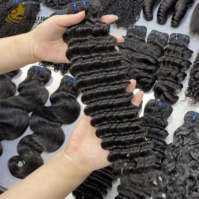 China Wholesale High Quality Vietnamese Deep Wave Natural Black Virgin Human Hair for sale