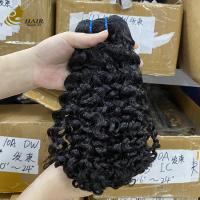 China Factory Price 12A Virgin Unprocessed Curl Style Natural Black Virgin Human Hair Bundles From Young Girls for sale