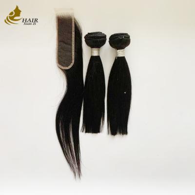 China Factory Price Raw Vietnamese 100% Virgin Straight Virgin Human Hair Bundle With 4*4 Closure for sale