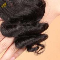 China Wholesale 100% Human Cuticle Aligned Virgin Natural Black Loose Wave Virgin Hair Bundles for sale
