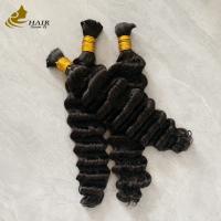 China Double Drawn Deep Wave Human Hair Bulk for Braiding Natural Black for sale
