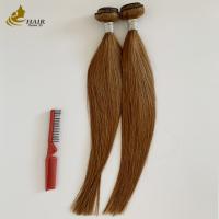 China 20 Inch #8 Chestnut Brown Remy Human Hair Bundles Weft Extensions for sale