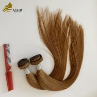 China 20 Inch #8 Chestnut Brown Remy Human Hair Bundles Weft Extensions for sale