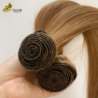China 20 Inch #8 Chestnut Brown Remy Human Hair Bundles Weft Extensions for sale