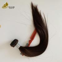 China Double Drawn Remy Hair 20 Inch #4 Medium Brown Human Hair Bundles Weft Extensions for sale