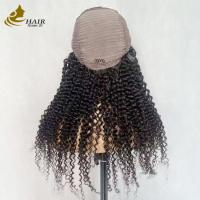 China Customized 12A Grade Brazilian Virgin Hair Women Wigs Natural Hair Line HD Lace Front Double Drawn Natural Black Curl Human Hair Wig for sale