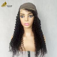 China Customized 12A Grade Brazilian Virgin Hair Women Wigs Natural Hair Line HD Lace Front Double Drawn Natural Black Curl Human Hair Wig for sale