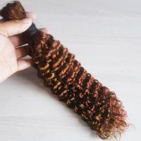 China Double Drawn Deep Wave 100% Remy Human Hair Bulk For Braiding Natural Black for sale
