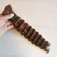 China Double Drawn Deep Wave 100% Remy Human Hair Bulk For Braiding Natural Black for sale