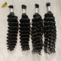 China Double Drawn Deep Wave Human Hair Bulk for Braiding Natural Black for sale