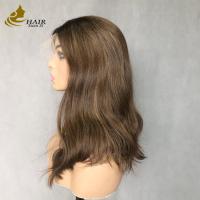 China 20inch Natural Wave 6# 10#12# Colored Front Lace Wig Customized Human Hair Lace Wig for sale