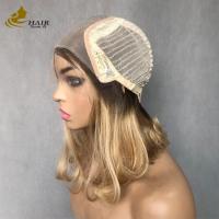 China 12inch 6Y 14# Colored Natural Wave Customized Front Lace Wig Virgin Human Hair Bob Wig for sale