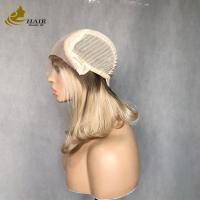 China 12inch 6Y 14# Colored Natural Wave Customized Front Lace Wig Virgin Human Hair Bob Wig for sale