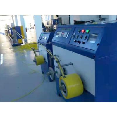 China Uniform Dimension Setup PET Strap Processing Machine with Unbroken Running Trait Less Contact Scratch for Packaging Band Fabrication for sale