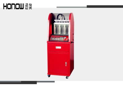 China 6 Cylinders Gasoline Fuel Injector Tester With Roller Door Injector Cleaning for sale