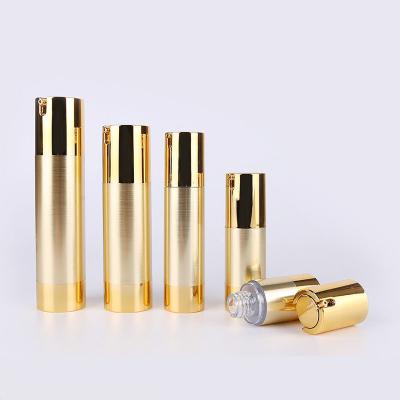 China Luxury Rose Gold Aluminum Cosmetic Pump Bottle For Skin Care 15ml 30ml 50ml for sale