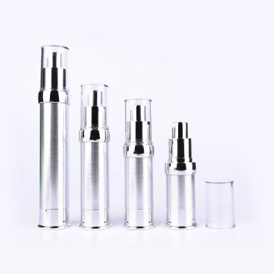 China Plastic Airless White Polish Customized Lotion Bottle10ml - 30ml Silver Body for sale