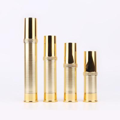 China Plastic AS Gold Aluminum Bottles 10ml - 30ml Airless Pump Bottle for sale