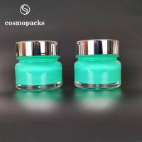 China Light Green Round Facial Mask Cosmetic Cream Jars 30g Good Sealing for sale