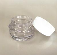 China 15g Luxury White Face Cream Containers Round Double Cosmetic Acrylic Jar for sale