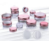 China Empty Cosmetic Compact Containers Round Plastic Transparent Loose Powder Case 20g for sale