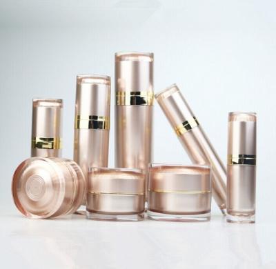 China Empty Fancy Pink Plastic Airless Pump Bottles 30ml Cosmetics Cream Packaging Jars 15g for sale