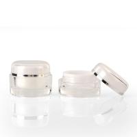 China Double Wall Acrylic Round Hair Care Skincare Cream Jar Packaging With Dome Cap 15g 30g 50g for sale