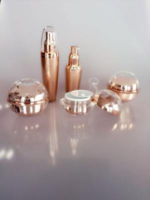 China 15ml 30ml Lotion Gold Acrylic Airless Cosmetic Bottle / Cream Jar For Skincare Packaging for sale