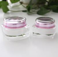 China Natural Acrylic Oval Shape Cosmetic Cream Jars Wide Mouth With Aluminum Cap 50g for sale