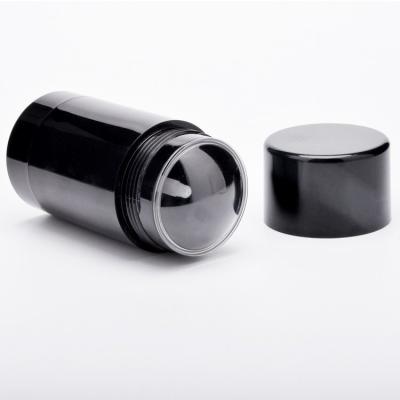 China 50g Empty Roll On Bottle Round Black Deodorant Stick Container for sale