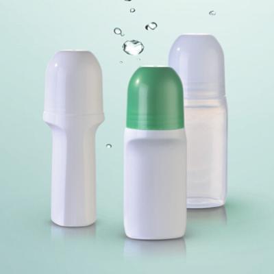 China PP Paste Roll On Plastic Bottle Perfume Container With Green Overcaps for sale