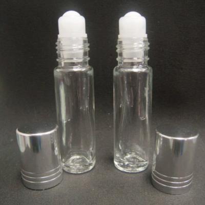 China 18ml White Plastic Tall Empty Roll On Bottle Screw Cap Mini Eye Cream Skin Perfume for sale