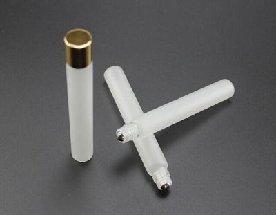 China Frosted Glass Cosmetic Body Perfume Oil Roll On Bottle With Twist Up Caps for sale