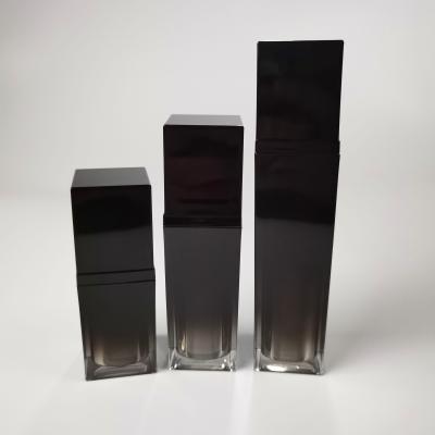 China Eco Friendly Acrylic Square Cosmetic 30ml 50ml Lotion Pump Bottle 30g 50g Cream Container for sale