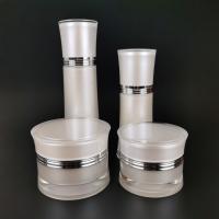 China 50ml White Acrylic Pump Plastic Lotion Bottles Facial Lotion Skincare Cosmetic Bottles for sale